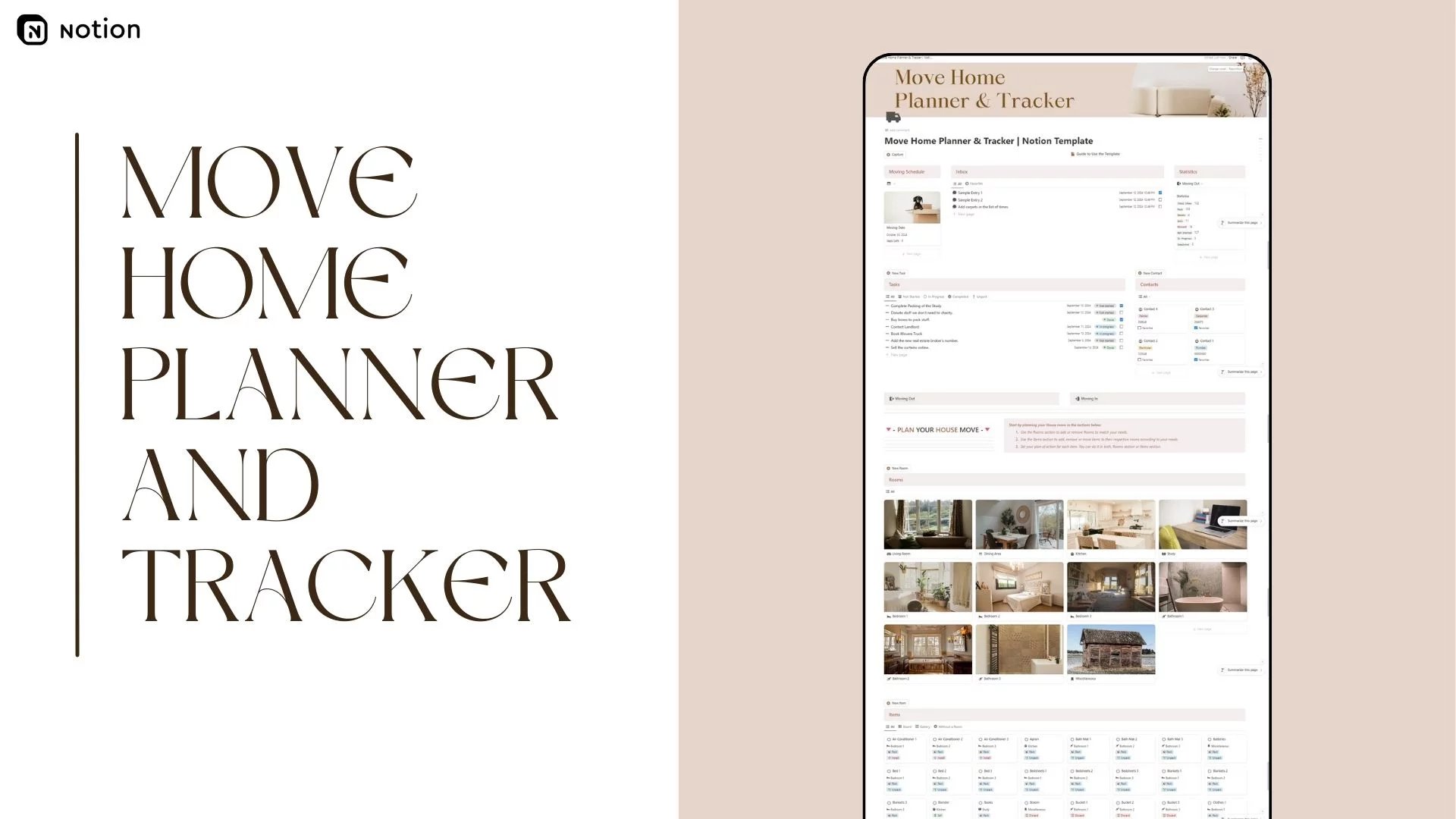 Move Home Planner & Tracker - Personal Template